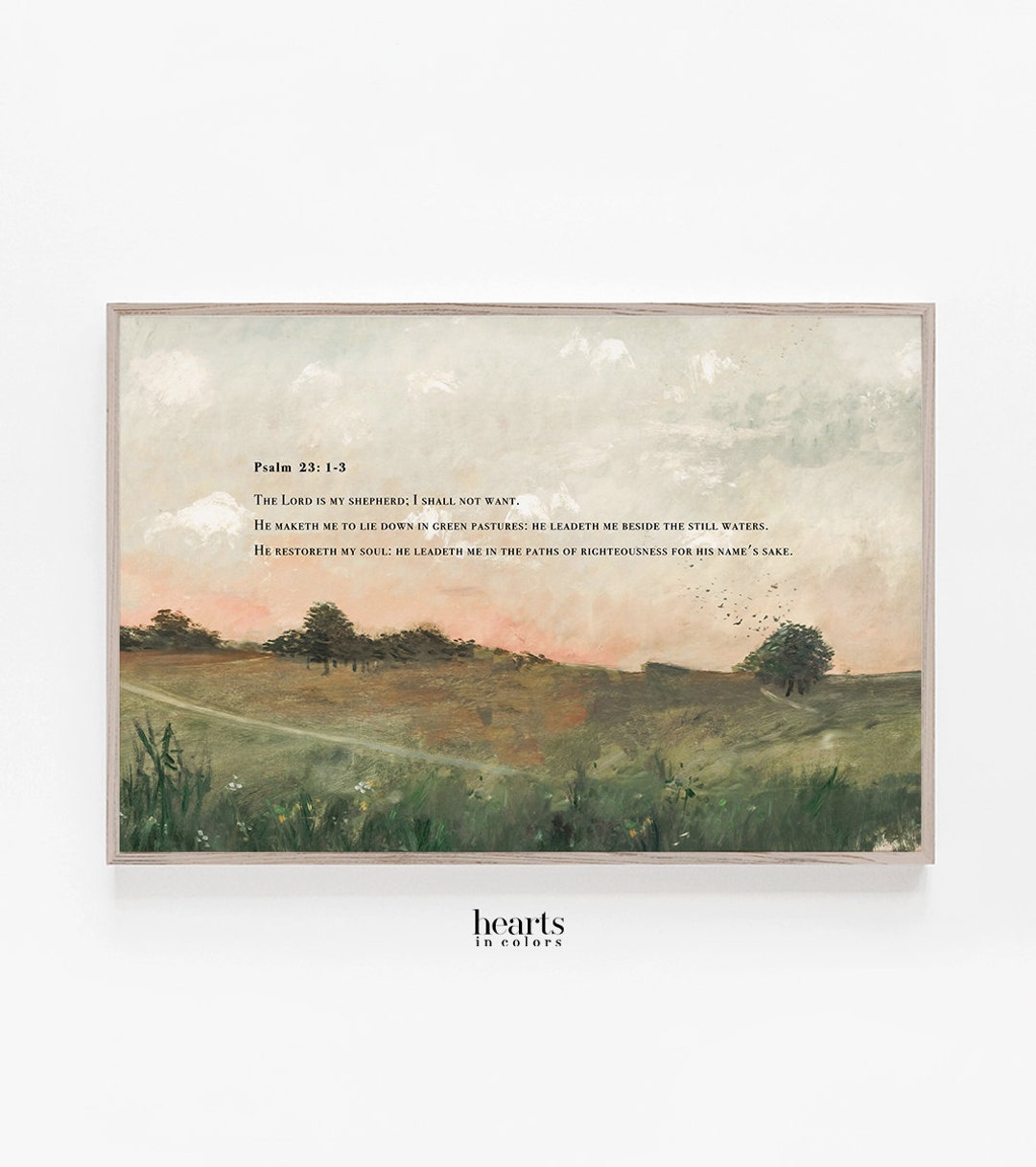 Psalm 23: 1-3, Sunset, Christian Wall Art, Digital Download, Bible ...