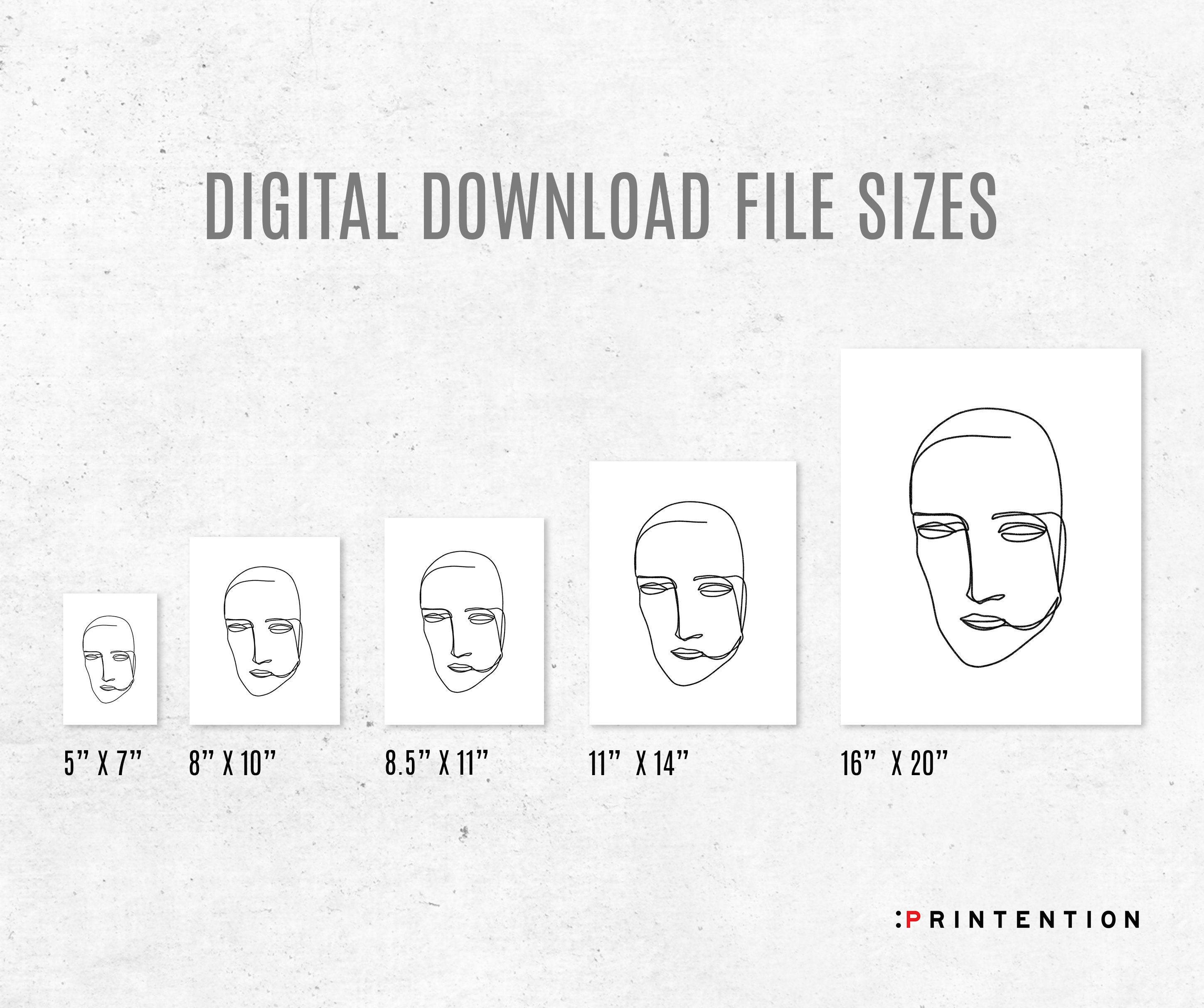 Contour Line Face Wall Art Print Download - Printable Wall Decor ...