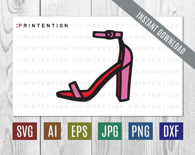 Pink Designer Fashion High Heel Shoe SVG, Leopard Pattern, Stiletto SVG ...