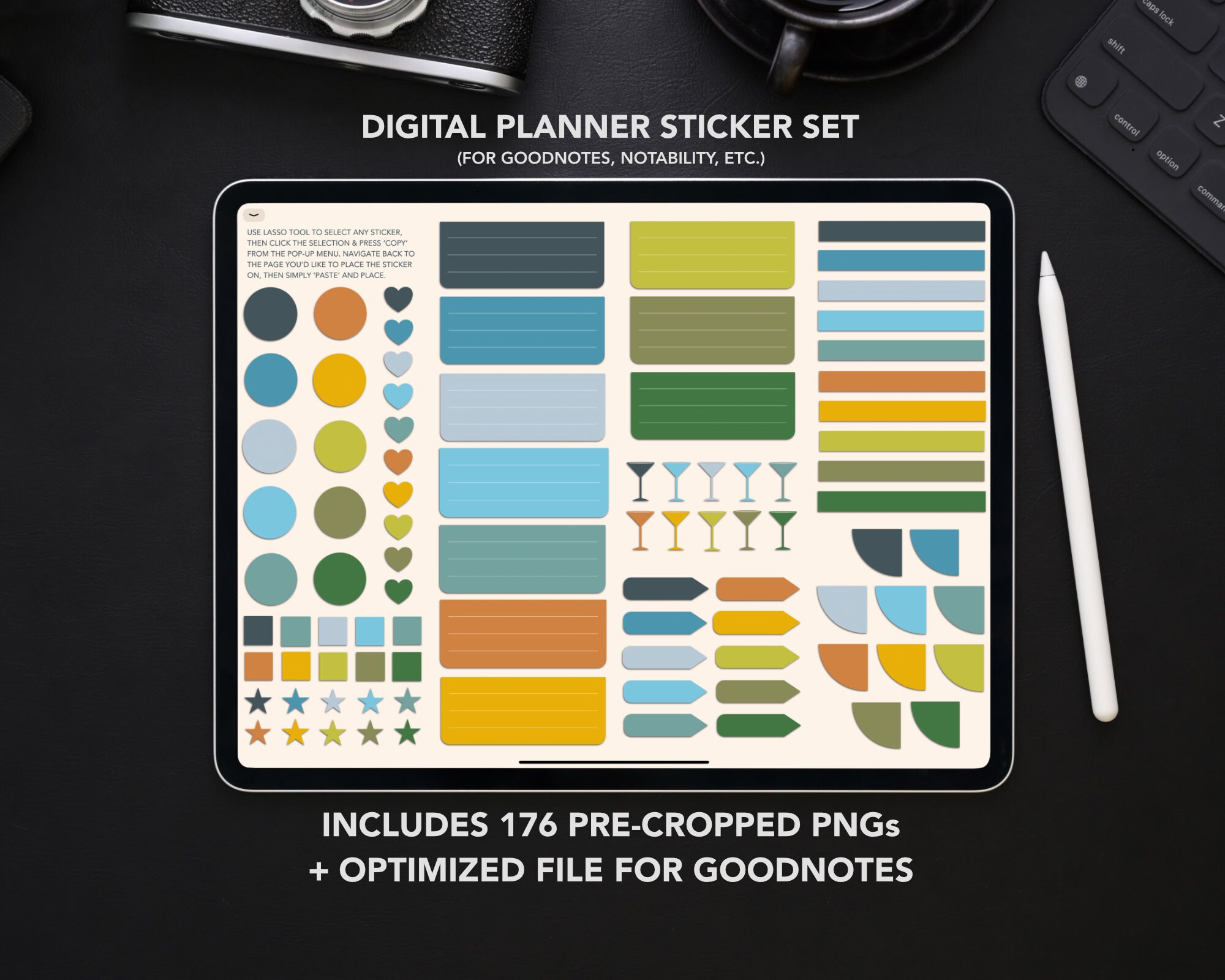 Colorful Goodnotes Stickers, Digital Planner Sticky Notes, Digital ...