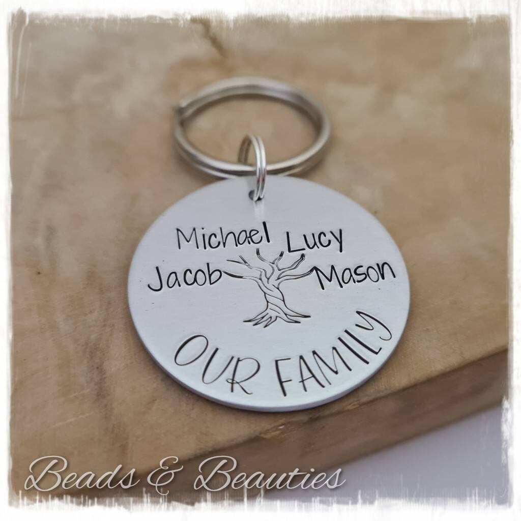 Family Tree Keyring Personalised Keyring Name Keyring - Etsy