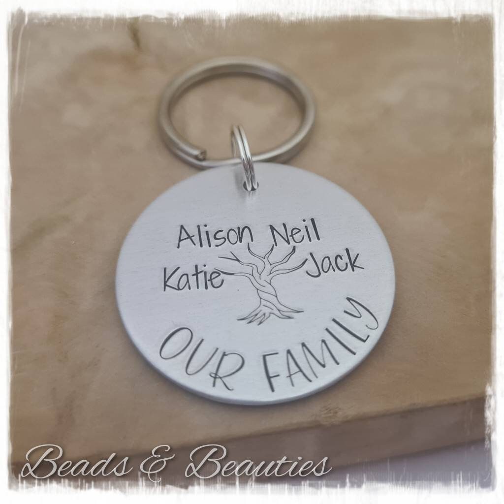 Family Tree Keyring Personalised Keyring Name Keyring - Etsy