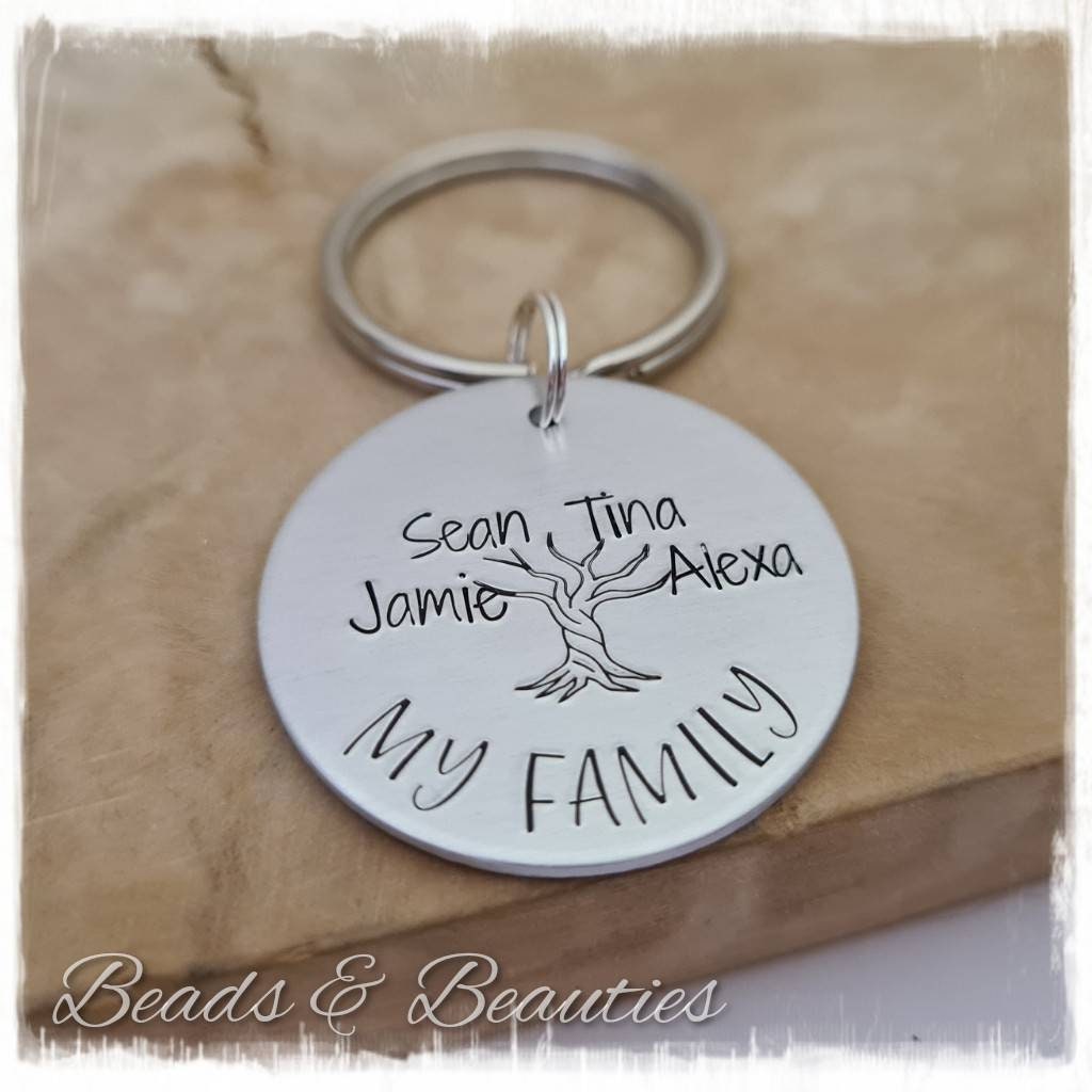 Family Tree Keyring Personalised Keyring Name Keyring | Etsy