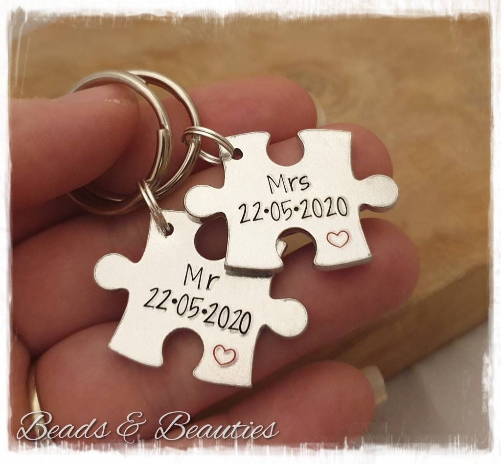 Handstamped Mr & Mrs Keyrings Mr and Mr Keyrings Mrs and | Etsy UK