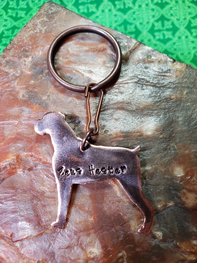 BOXER Dog / Personalized Hand-stamped Copper Key Ring Keyring - Etsy