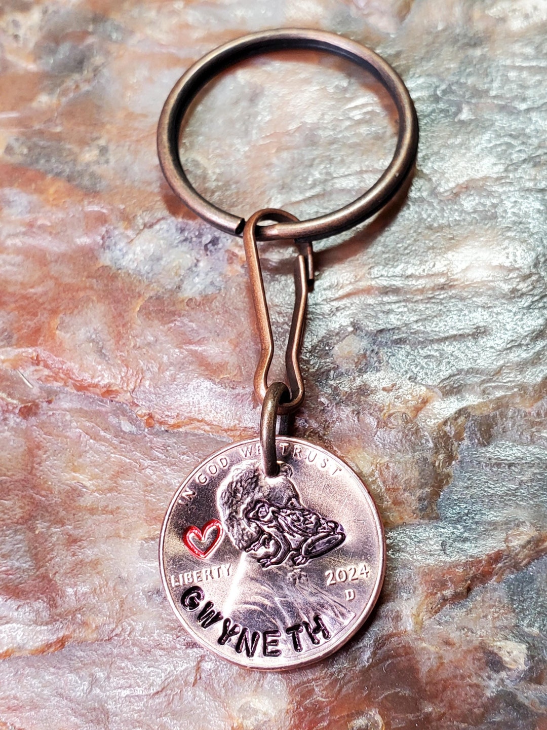 FROG / Frog Gift / Toad Gift / Toad / Penny PERSONALIZED Key Ring ...