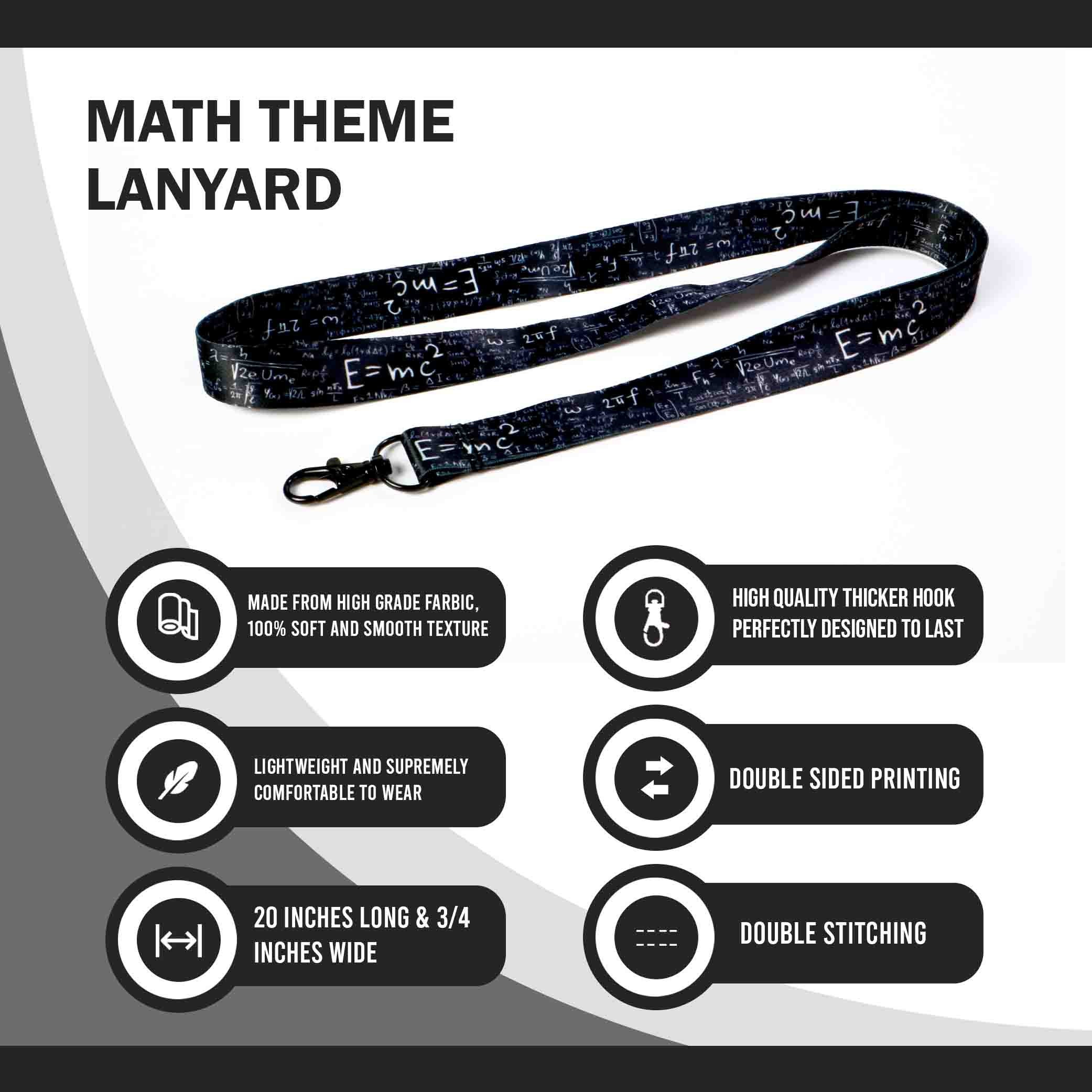 Math Lanyard Keychain Neck Strap Mathematics Teacher ID - Etsy Singapore