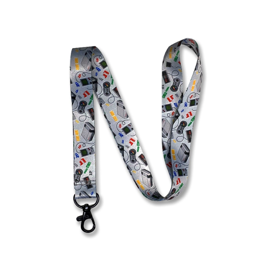 Nintendo Lanyard Keychain Neck Strap Classic Video Games ID Badge ...