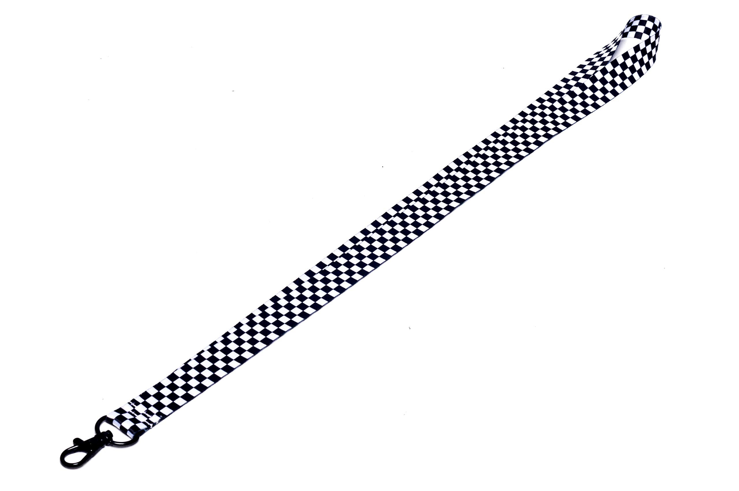 Black/white Checkered Flag Racing Lanyard Keychain Neck Strap - Etsy