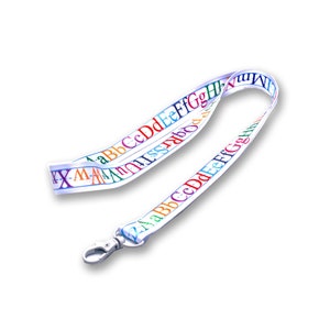 Kids ABC Letters Lanyard Keychain Neck Strap - ABC Alphabet Kids ID ...