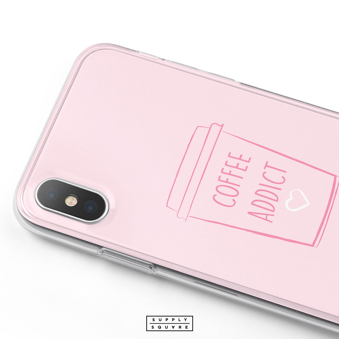 Light Pink Coffee Addict Iphone Case Iphone X Case Iphone | Etsy Australia