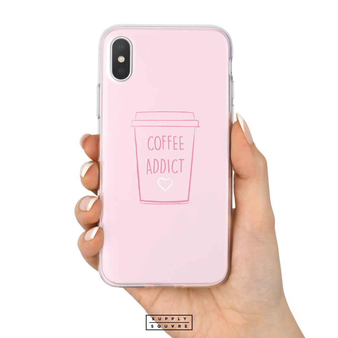 Light Pink Coffee Addict Iphone Case Iphone X Case Iphone | Etsy Australia