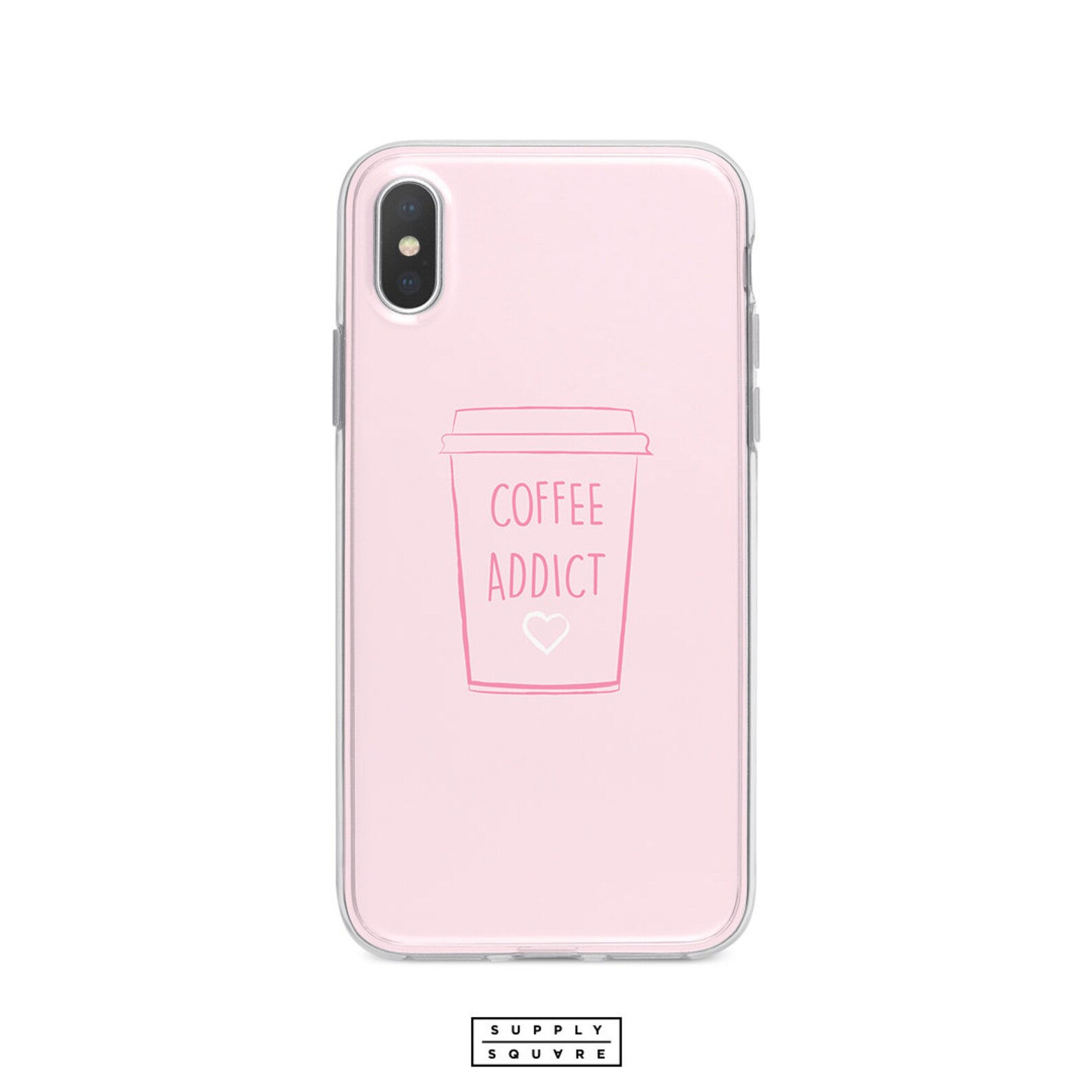 Light Pink Coffee Addict Iphone Case Iphone X Case Iphone | Etsy Australia