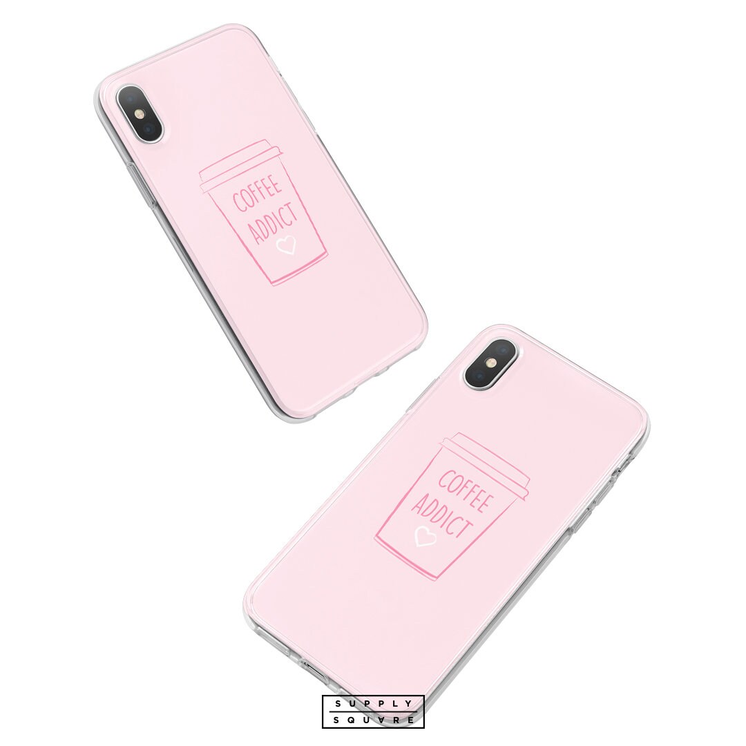 Light Pink Coffee Addict Iphone Case Iphone X Case Iphone | Etsy Australia