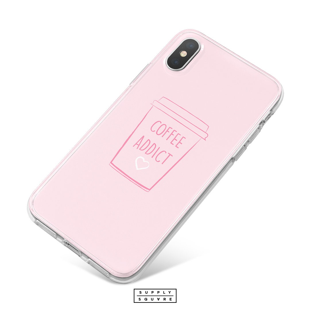 Light Pink Coffee Addict Iphone Case Iphone X Case Iphone | Etsy Australia