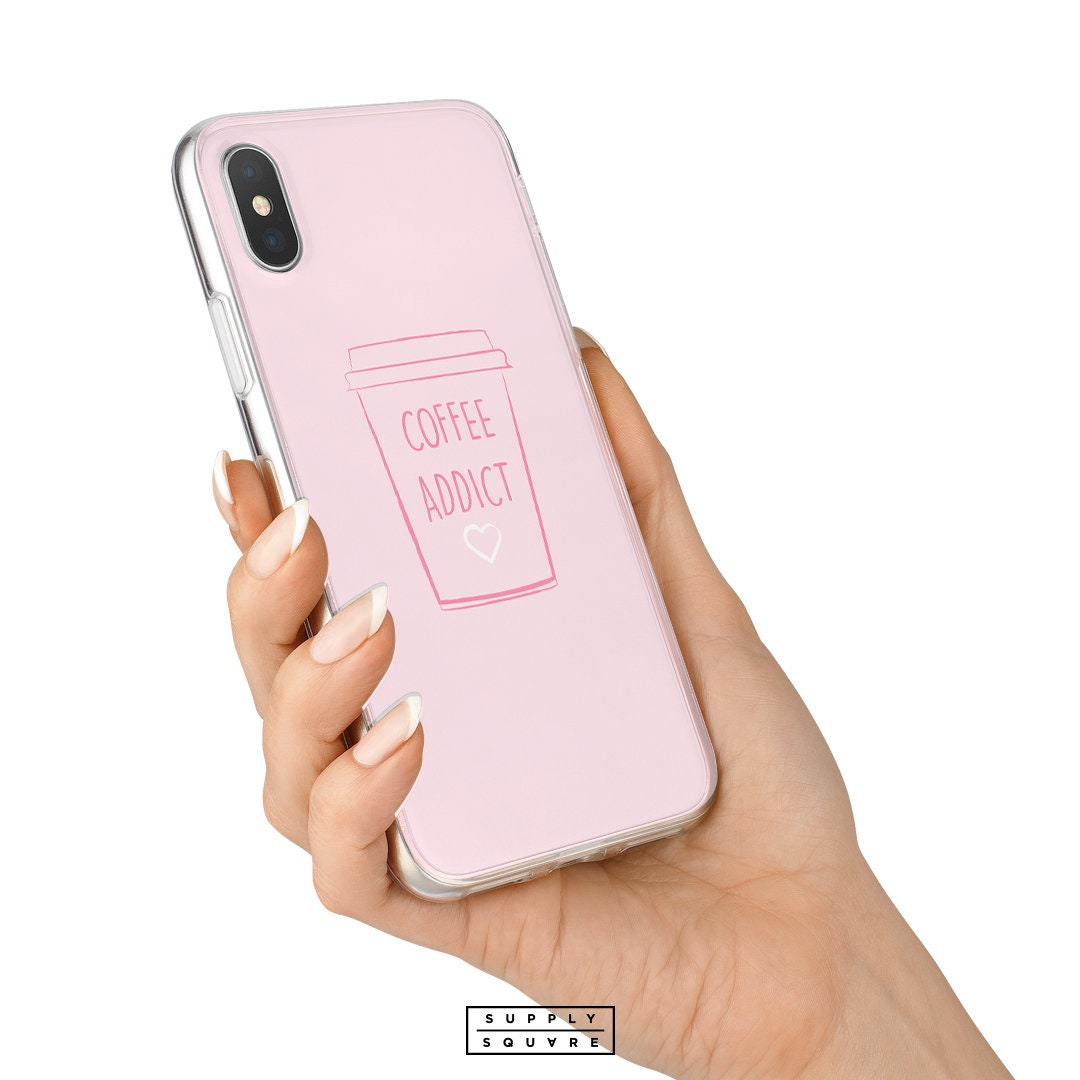 Light Pink Coffee Addict Iphone Case Iphone X Case Iphone | Etsy Australia