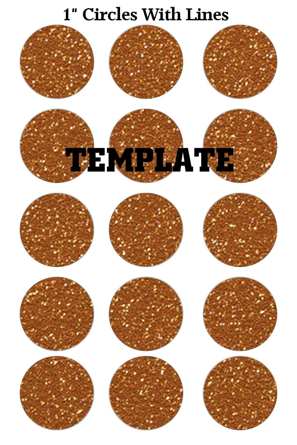 Bottle Cap Circle Template 1 Inch With And Without Lines DIY Etsy