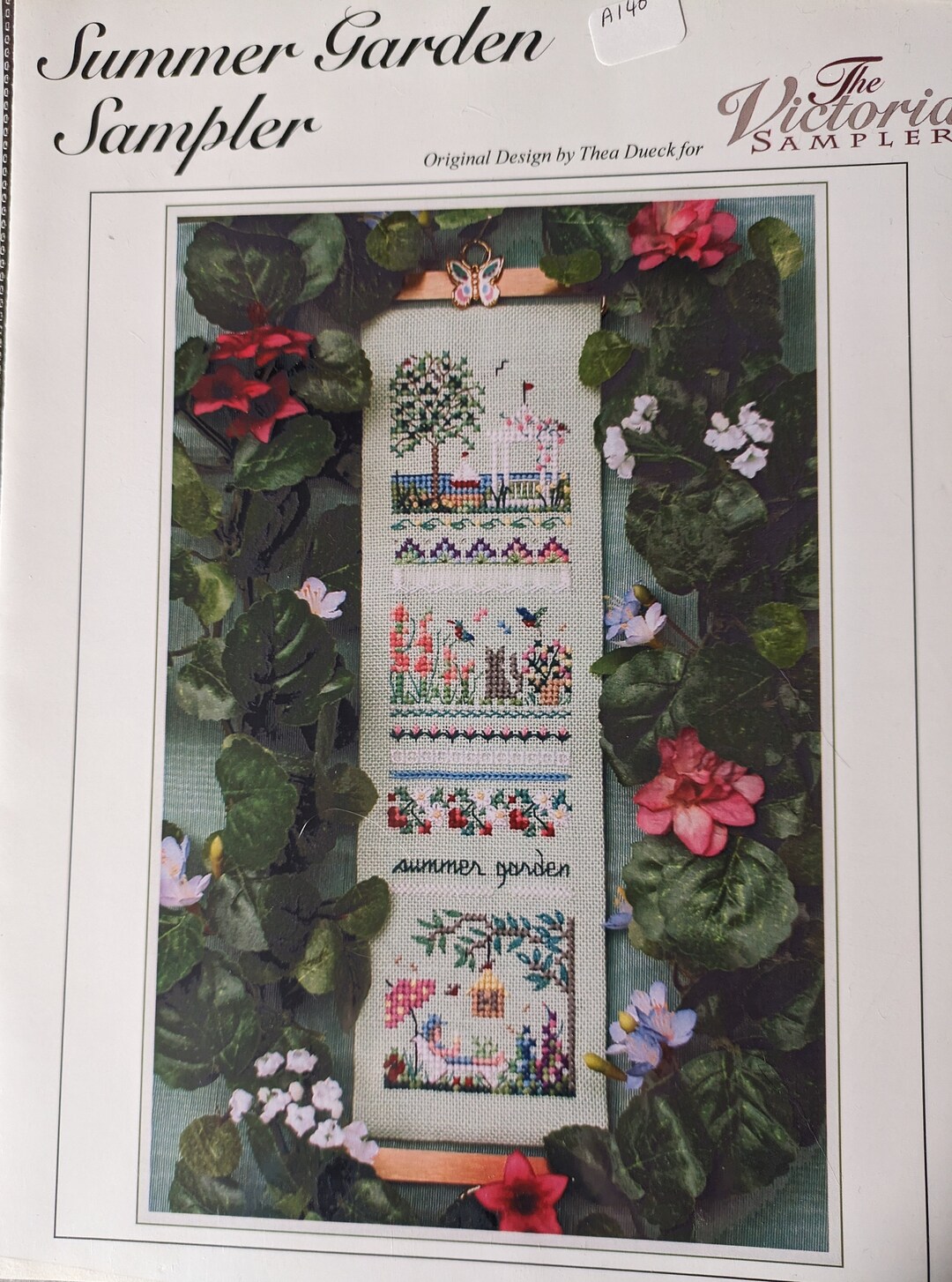 New the Victoria Sampler summer Garden Sampler Cross-stitch Chart Thea ...