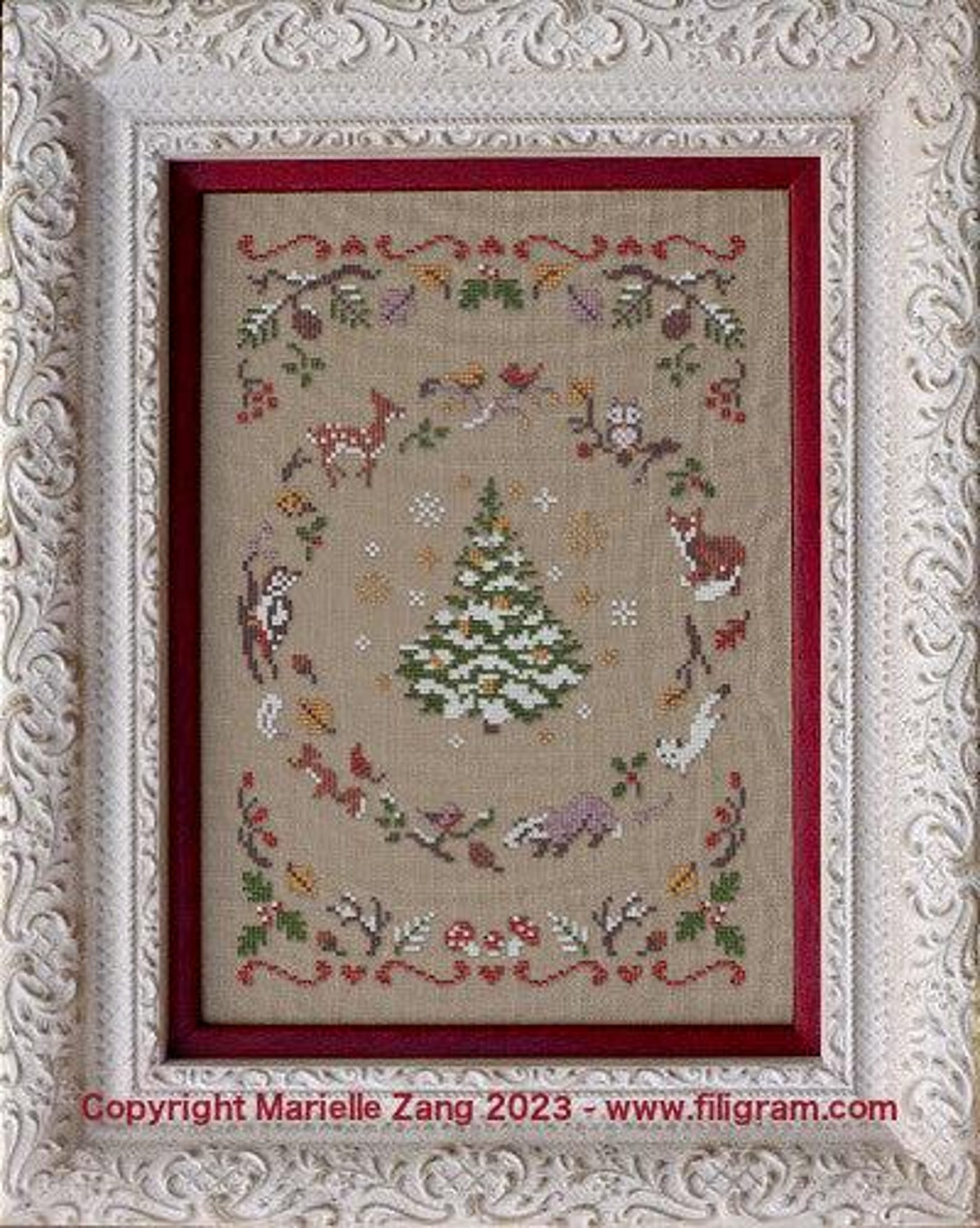 New With Silk Filigram forest at Christmas Time Cross Stitch Chart and ...