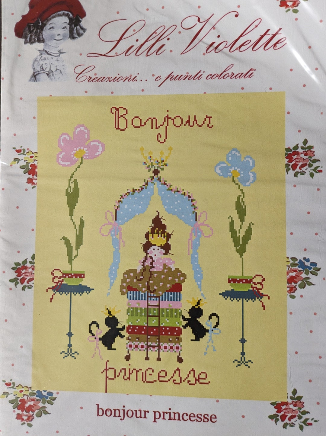 New Lilli Violette "bonjour Princesse" Cross-stitch Chart; Child Princess, Kittens - Etsy