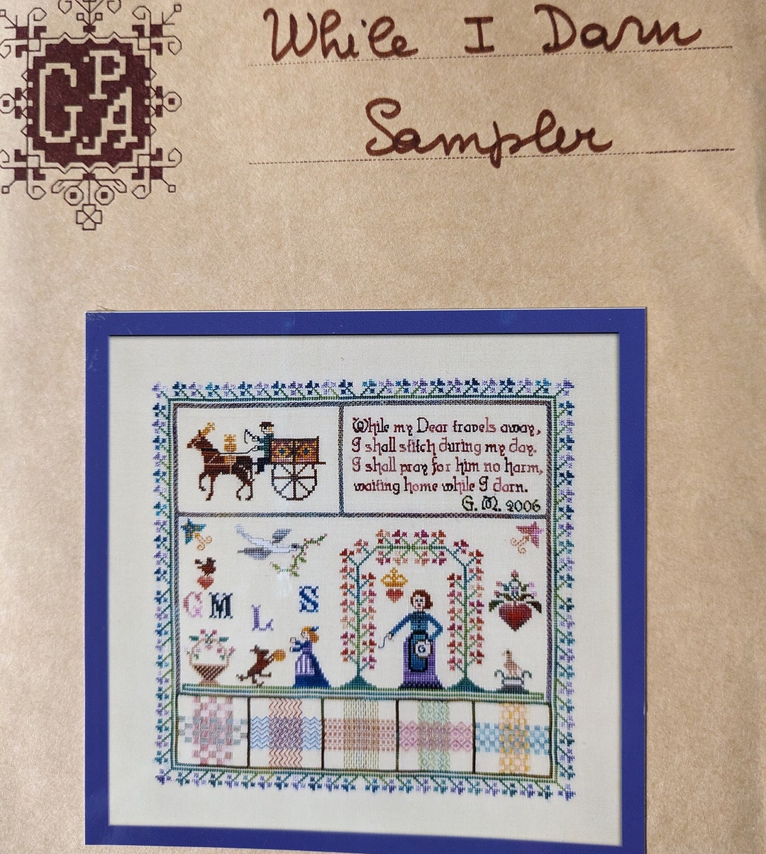 New Giulia Punti Antichi "while I Darn Sampler" Cross-stitch Chart - Etsy