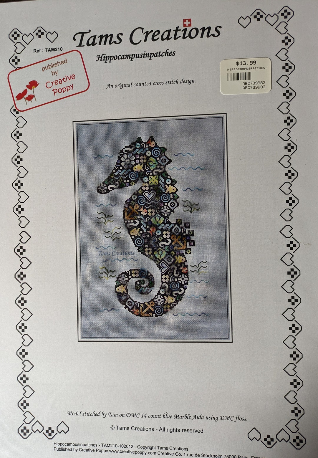 New Tams Creations "hippocampusinpatches" Cross-stitch Chart - Etsy