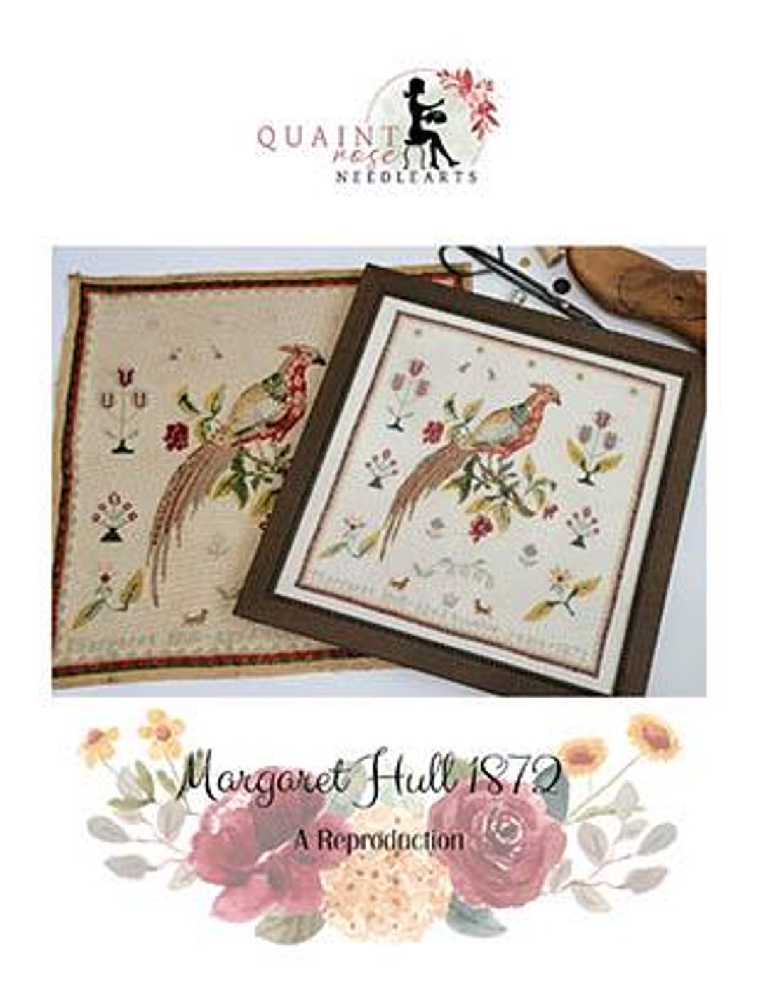 New Quaint Rose Needlearts "margaret Hull 1872" Reproduction Cross ...