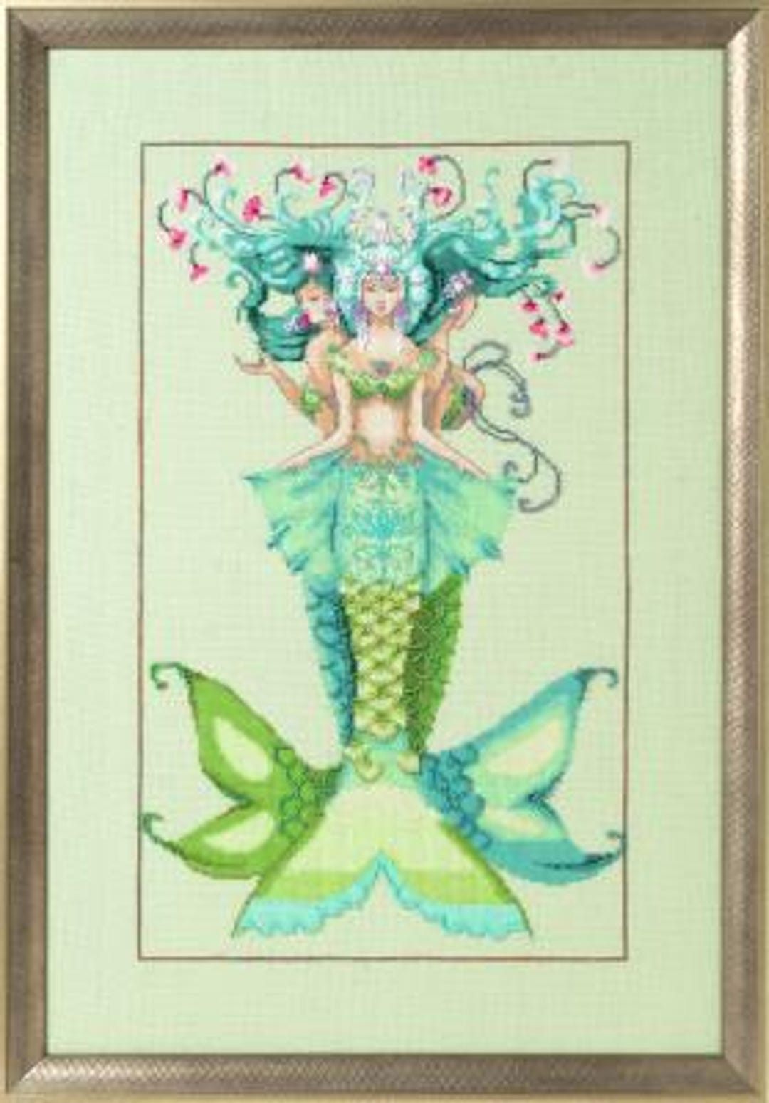New With Beads Mirabilia "the Three Mermaids" Cross Stitch Chart and ...