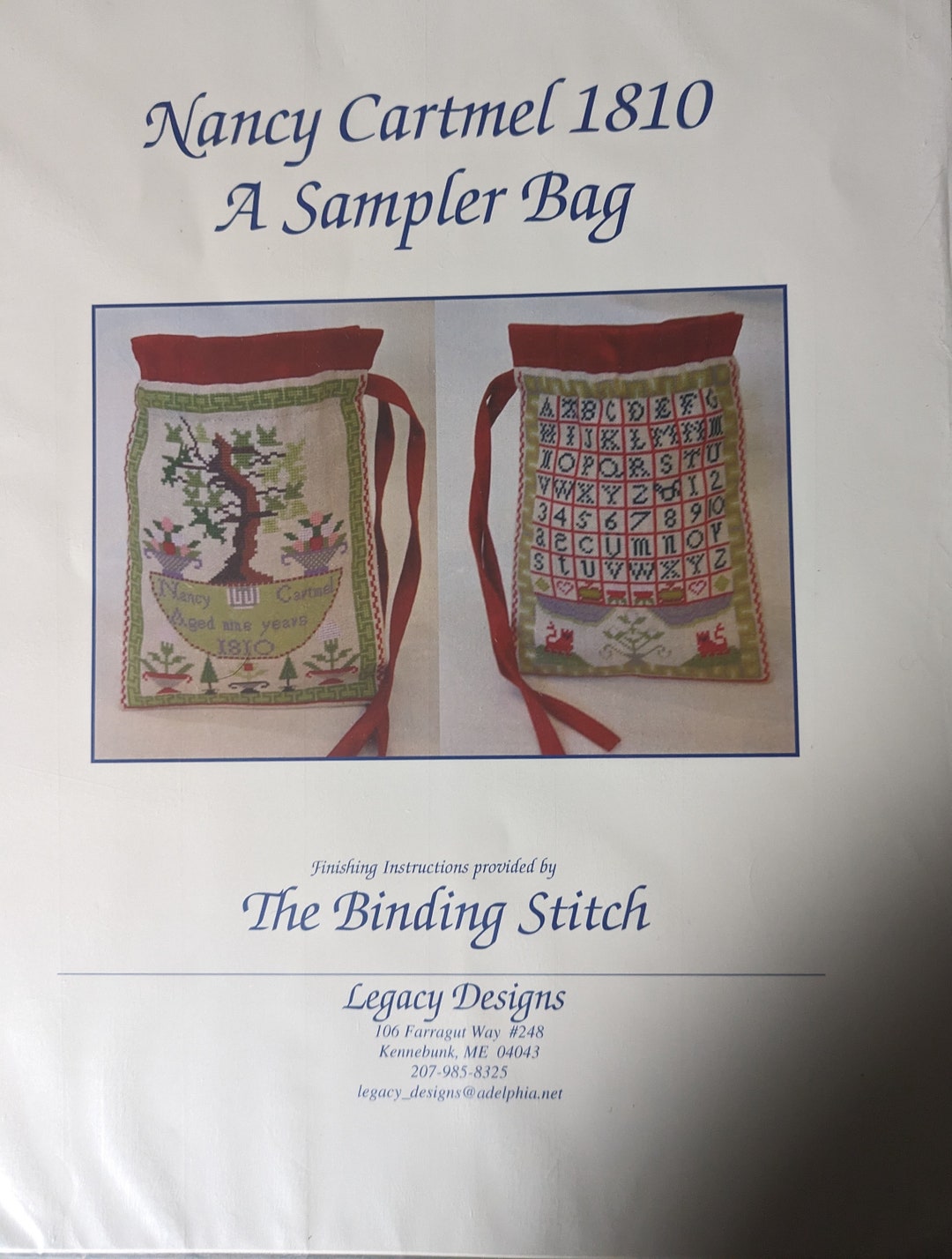 New Legacy Designs "nancy Cartmel 1810 A Sampler Bag" 2005 Cross-stitch ...