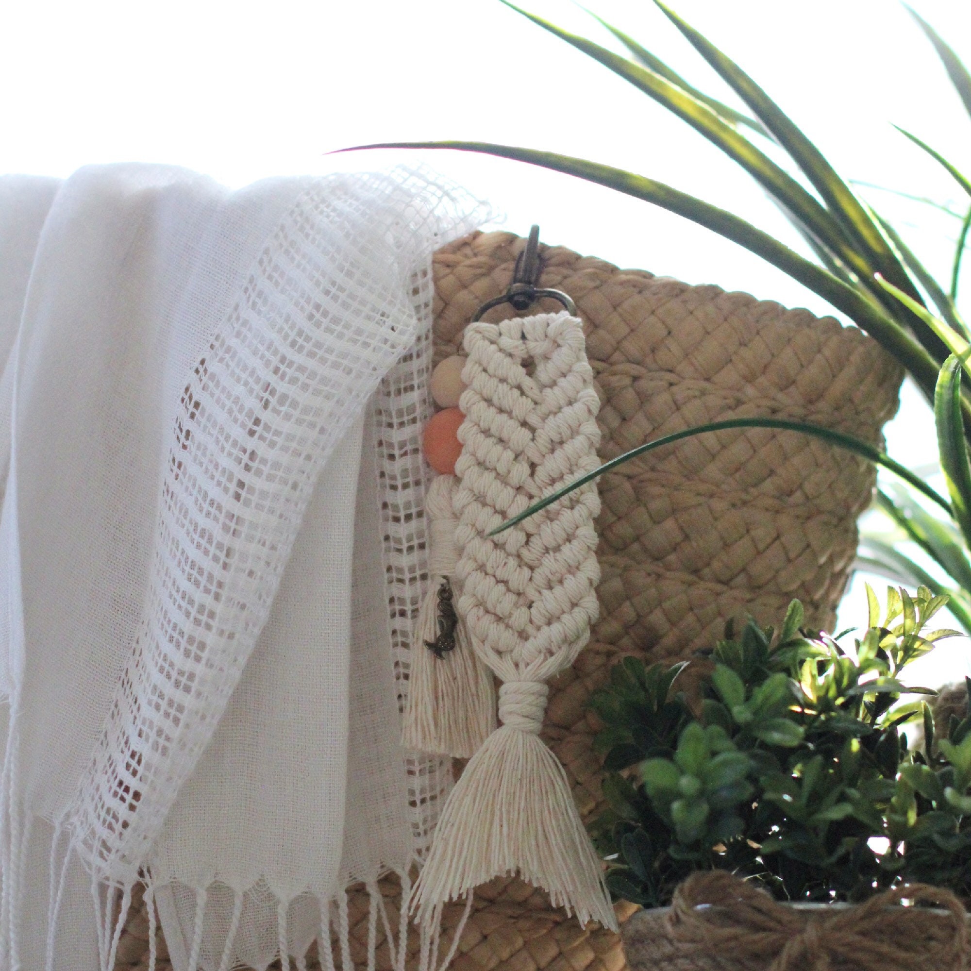 Macrame Mermaid Key Chain Fishtail Keychain Macrame Tassel | Etsy