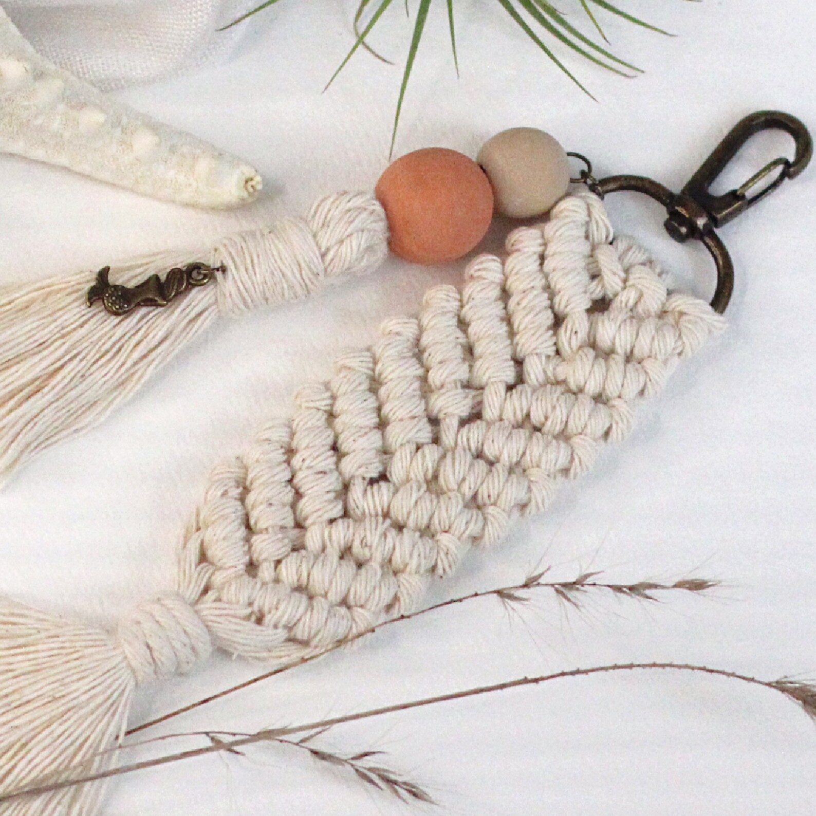 Macrame Mermaid Key Chain Fishtail Keychain Macrame Tassel | Etsy