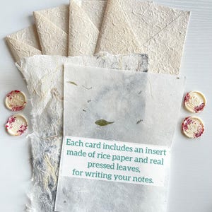 Kozo Note Card Sets and Envelopes Handmade Mulberry Paper With Rice ...