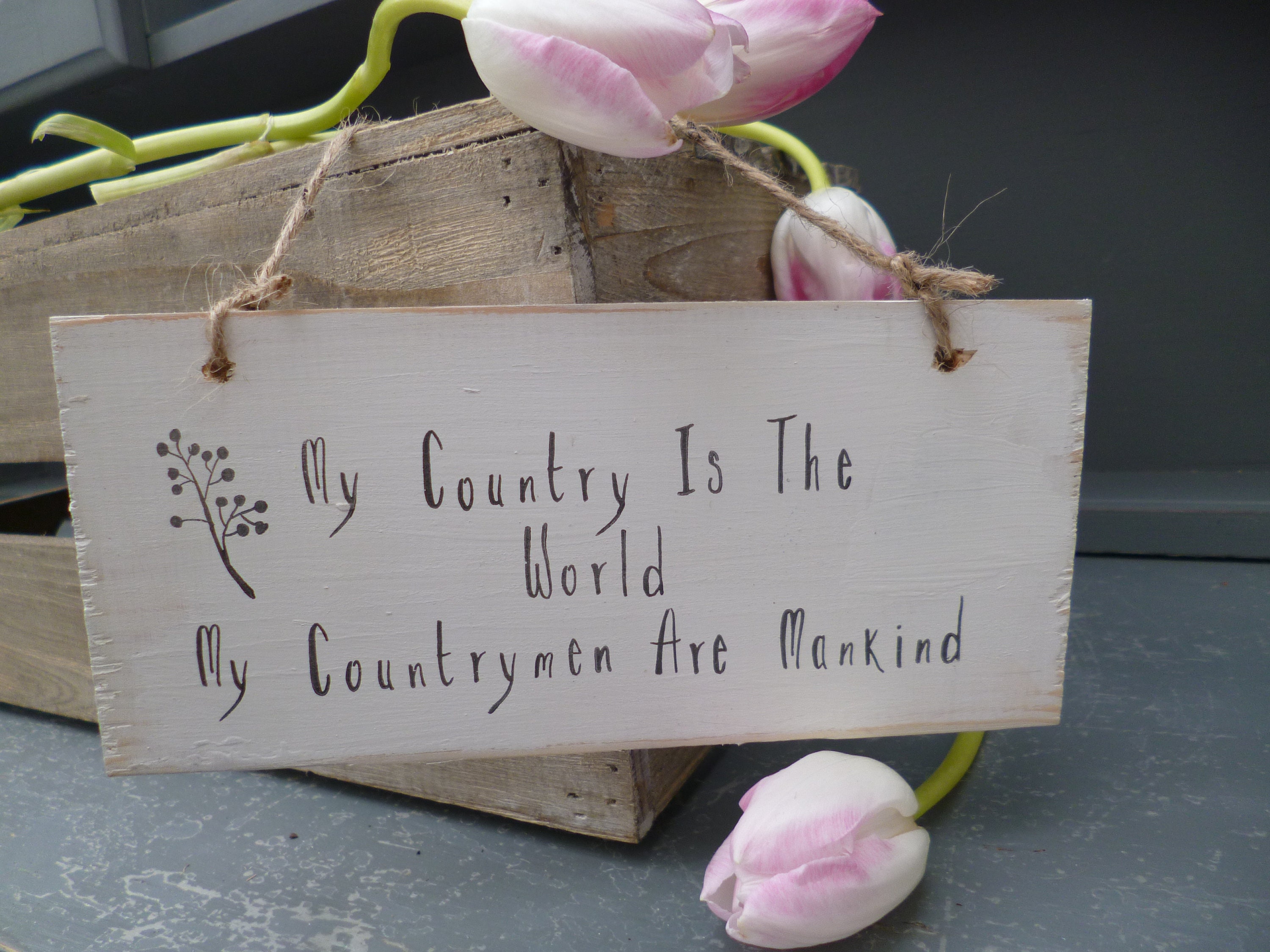 My Country is the World My Countrymen Are Mankind Sign - Etsy