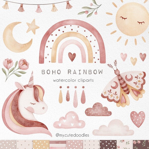Boho Baby Clipart - Etsy