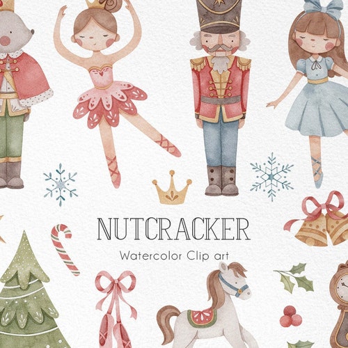 Nutcracker Clipart Christmas Ballet Illustration Winter - Etsy