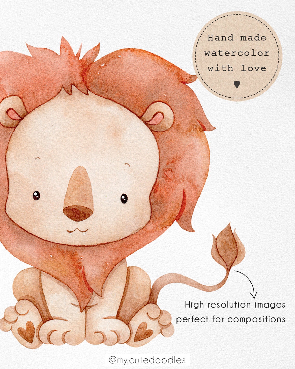 Safari Watercolor Clipart Safari Baby Shower Jungle - Etsy