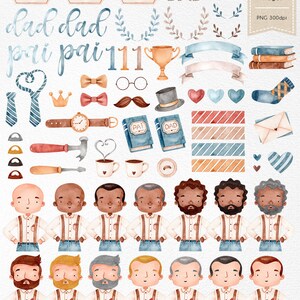 Dad Watercolor Clipart, Father's Day for Happy Planner, Daddy ...