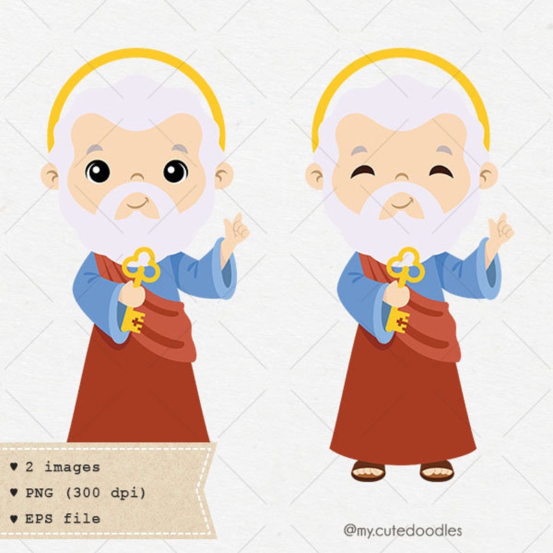 Saint Peter clipart Apostle clip art São Pedro christian | Etsy