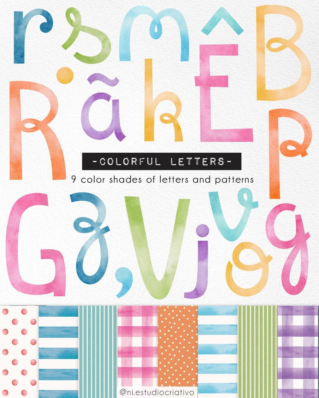 Coloful Letters Watercolor Clipart, Fun Alphabet Png, Abc Illustrations ...