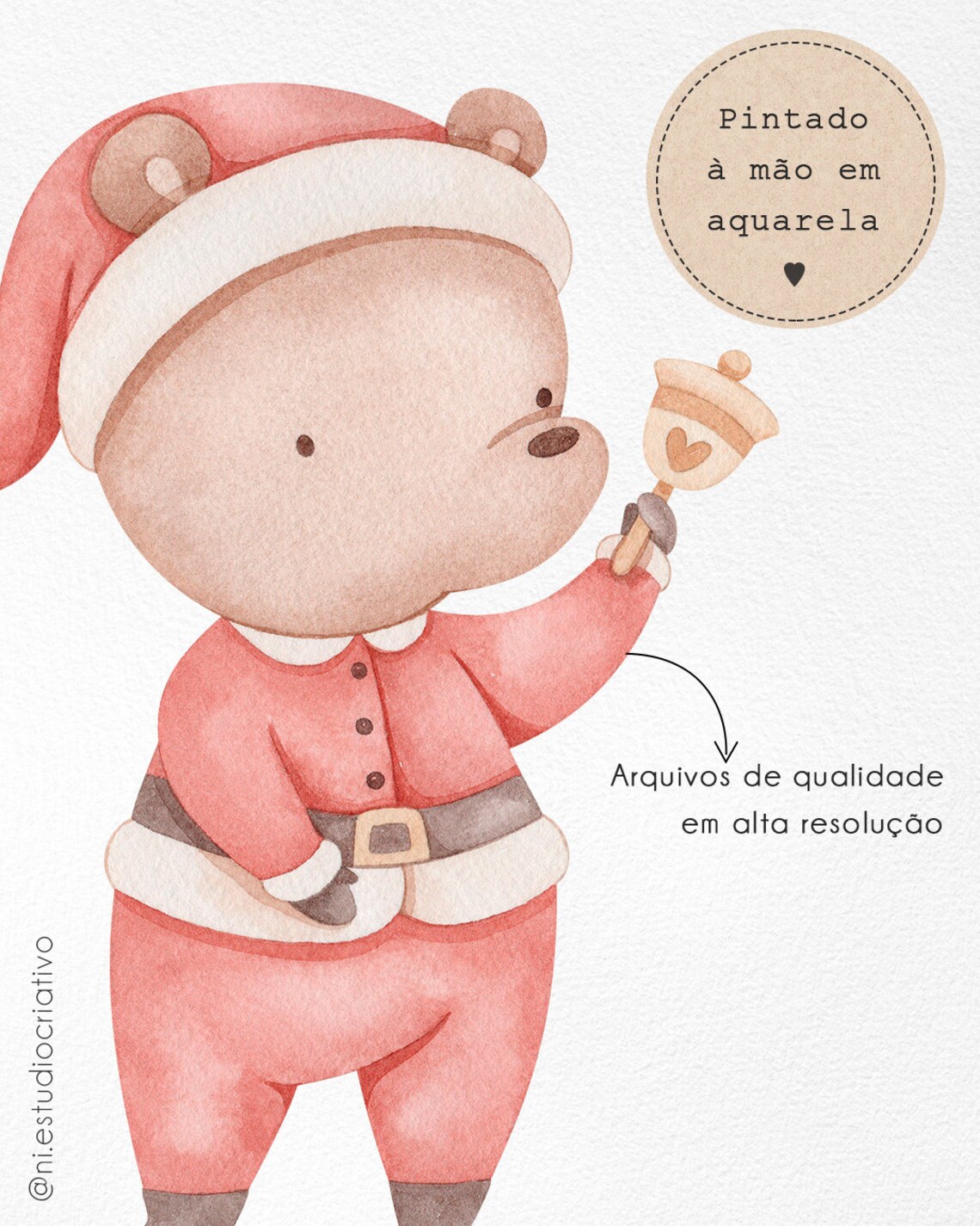 Happy Christmas Watercolor Clipart Cute Santa House Graphics - Etsy