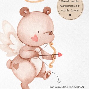 Love You Watercolor Clipart, Valentines Day, Teddy Bear Clipart, Love ...