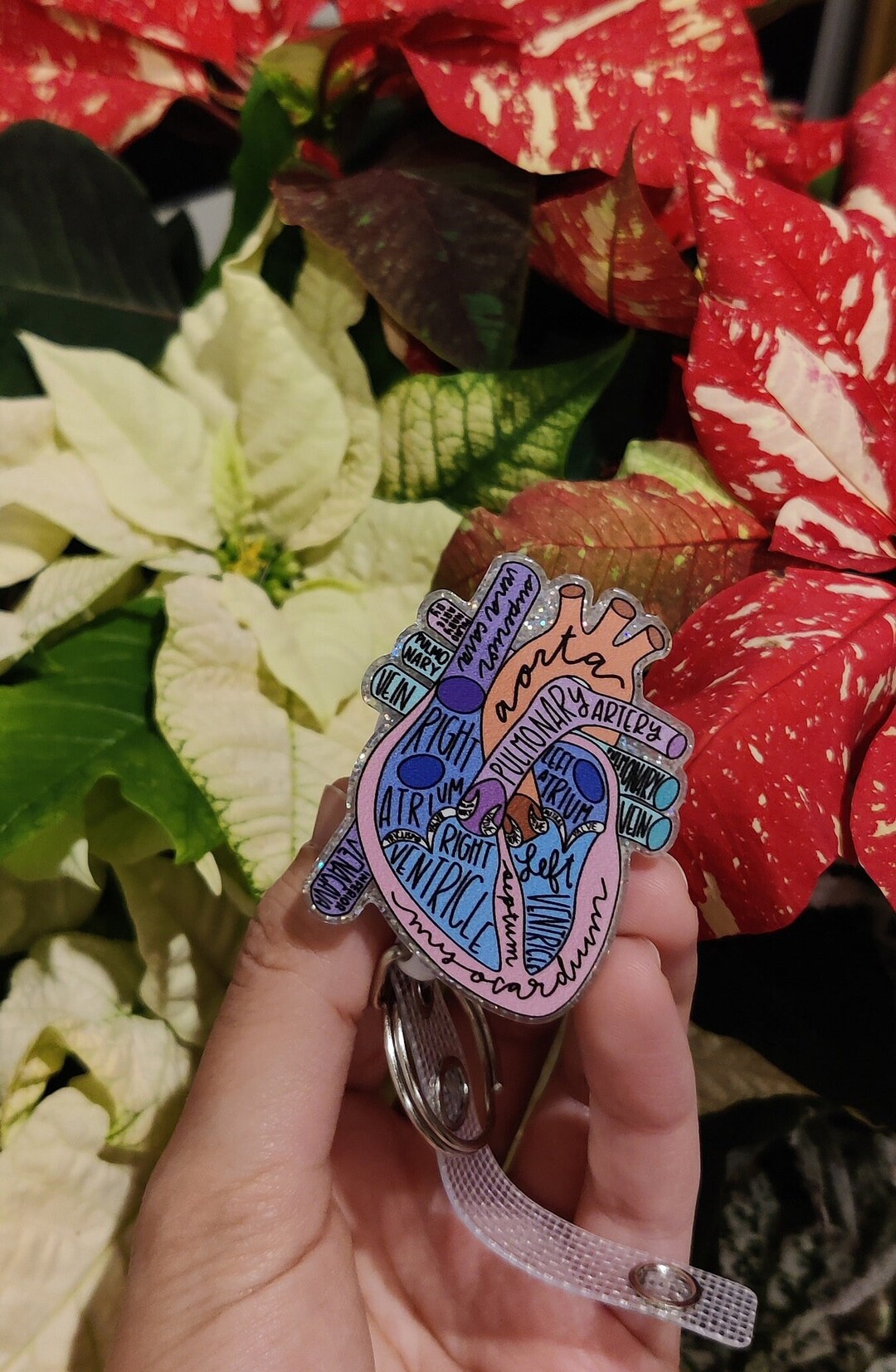 Anatomical Cardiac Heart With Labels Badge Reel ID Holder - Etsy