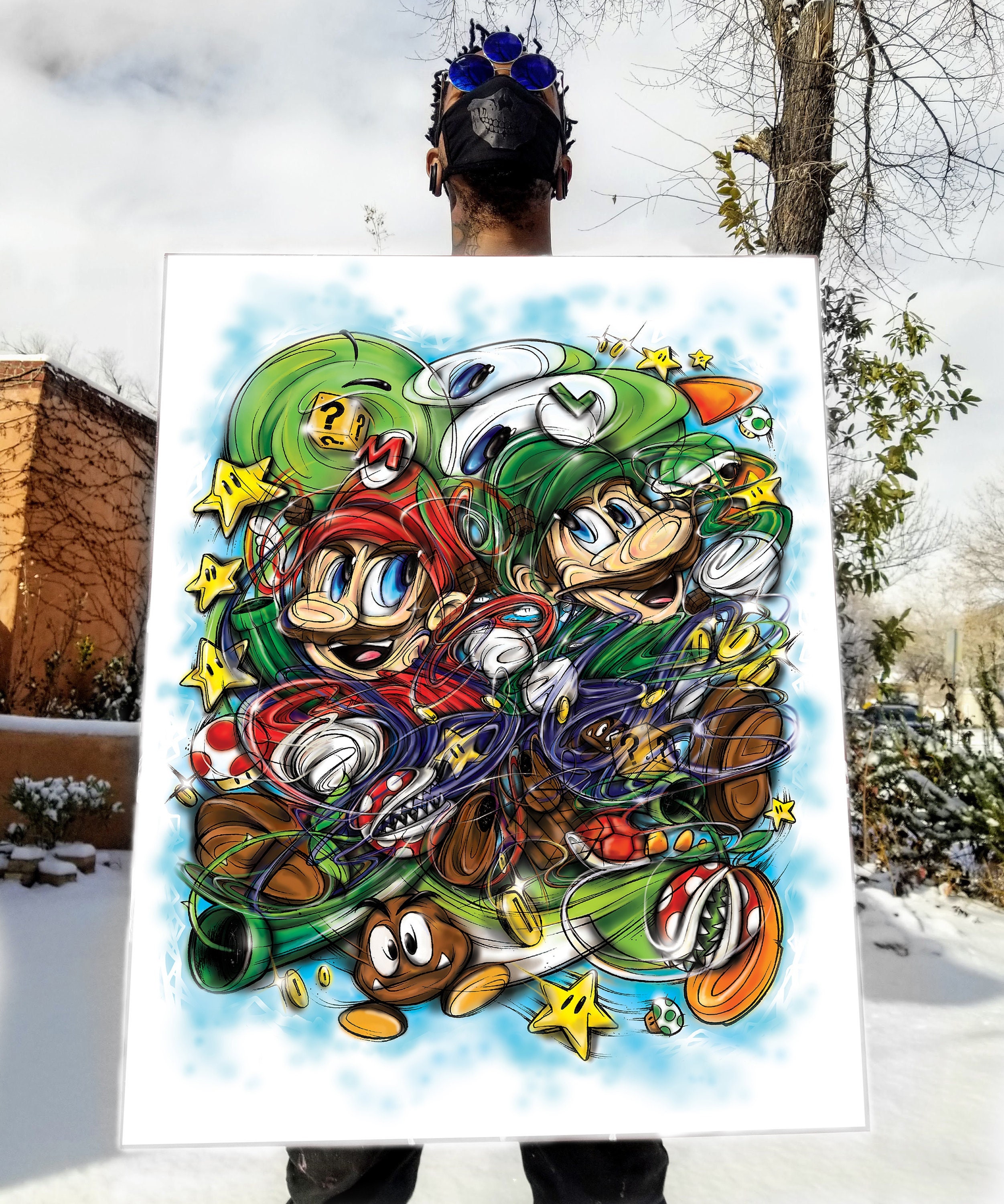 Art & Collectibles Abstract Super Mario World Art Print Prints Digital ...