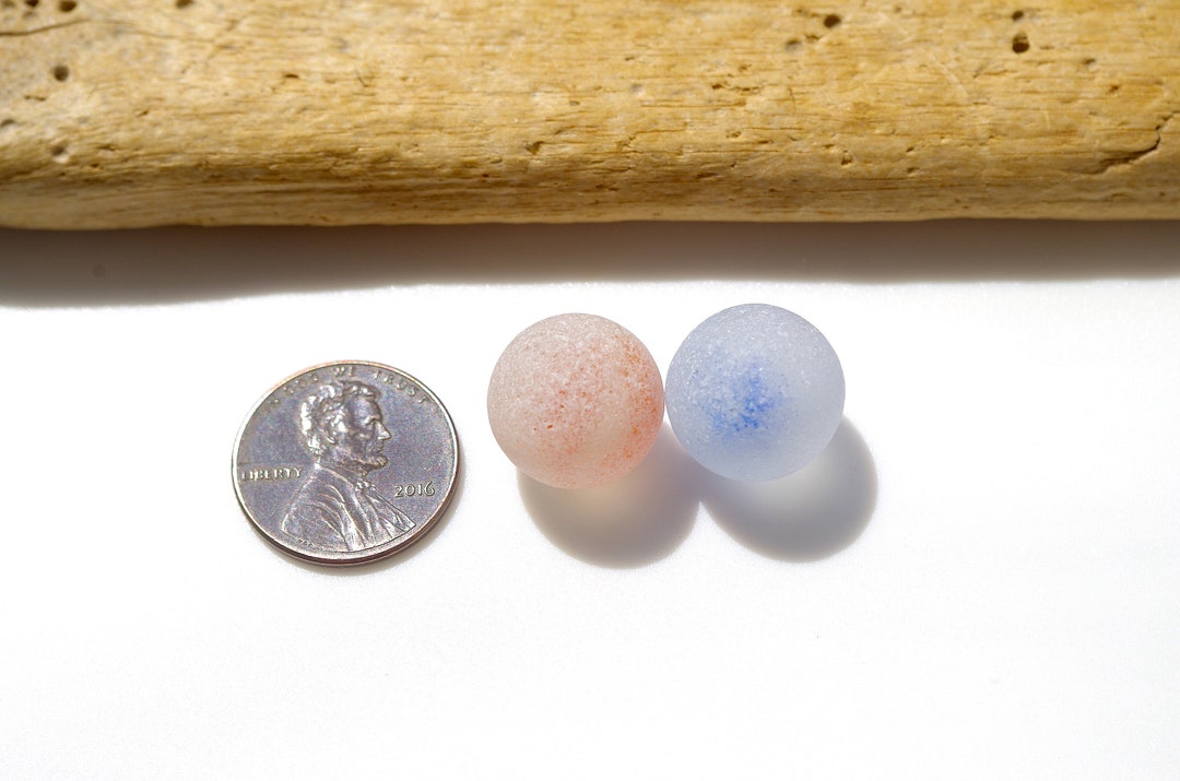 Red and Blue Color / Sea Marbles / Japanese Sea Glass / 100％ Natural ...