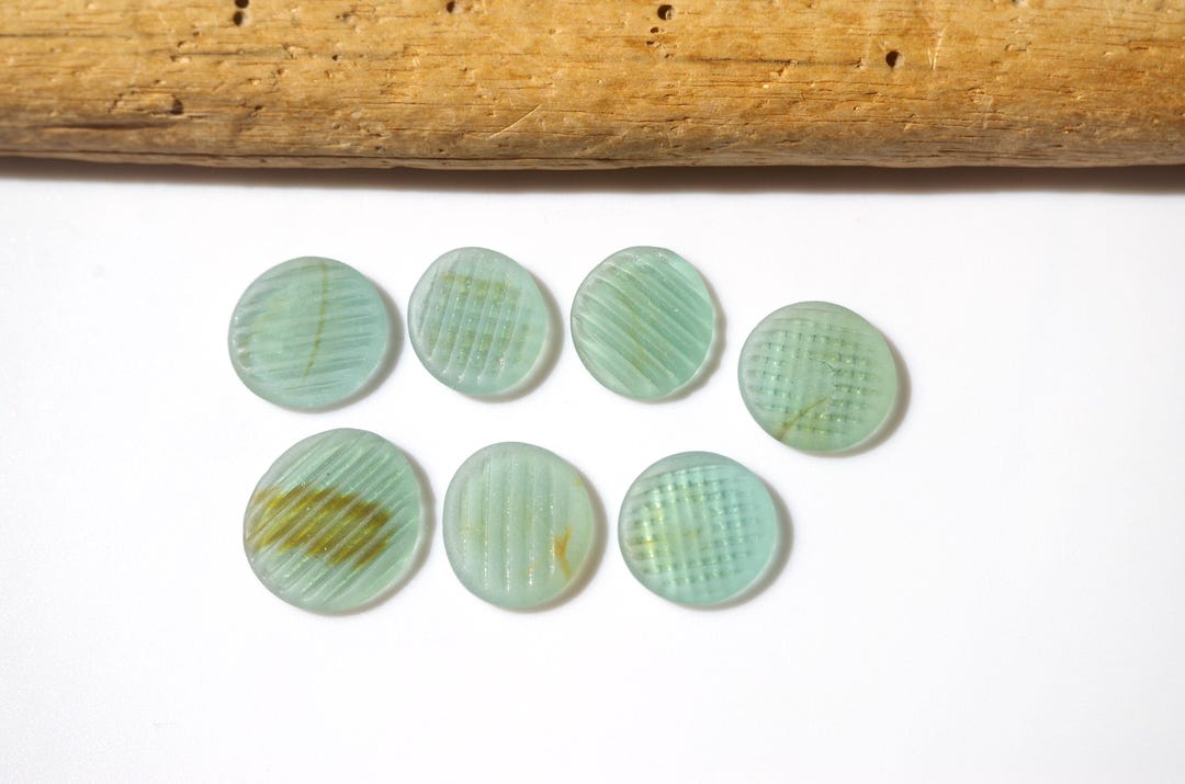 7pcs / Sea Ohajiki / Green Color / Japanese Sea Glass / 100 Genuine Surf-tumbled W-80 - Etsy