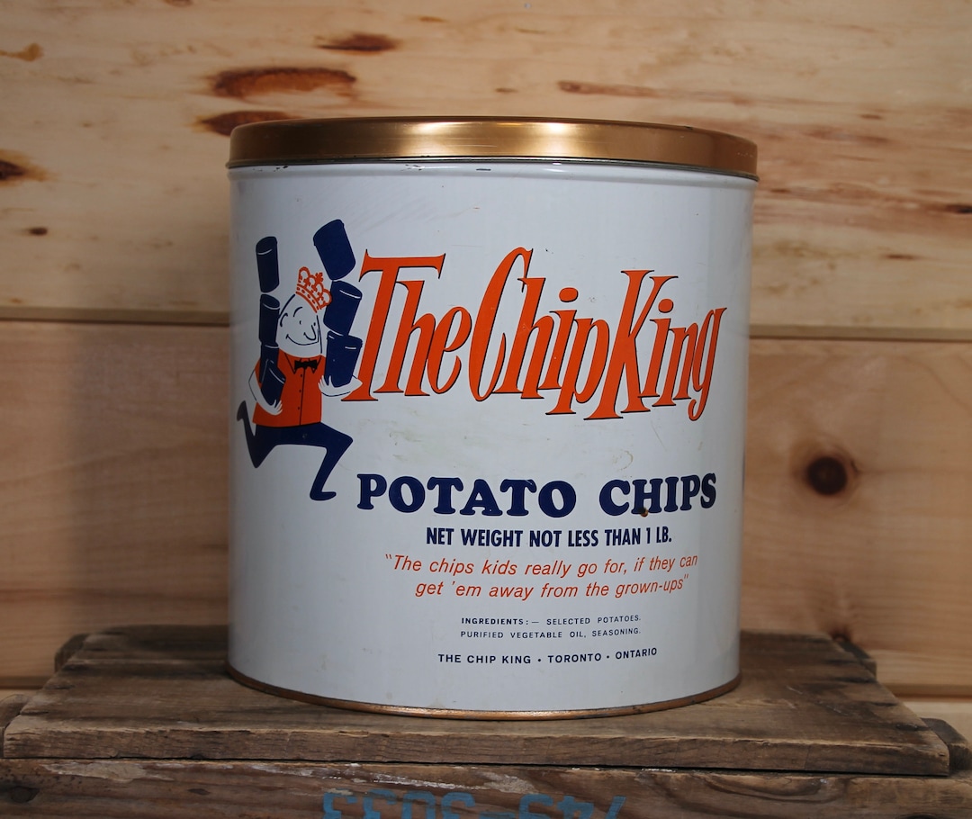 Vintage the Chip King Potato Chips Storage Container - Etsy
