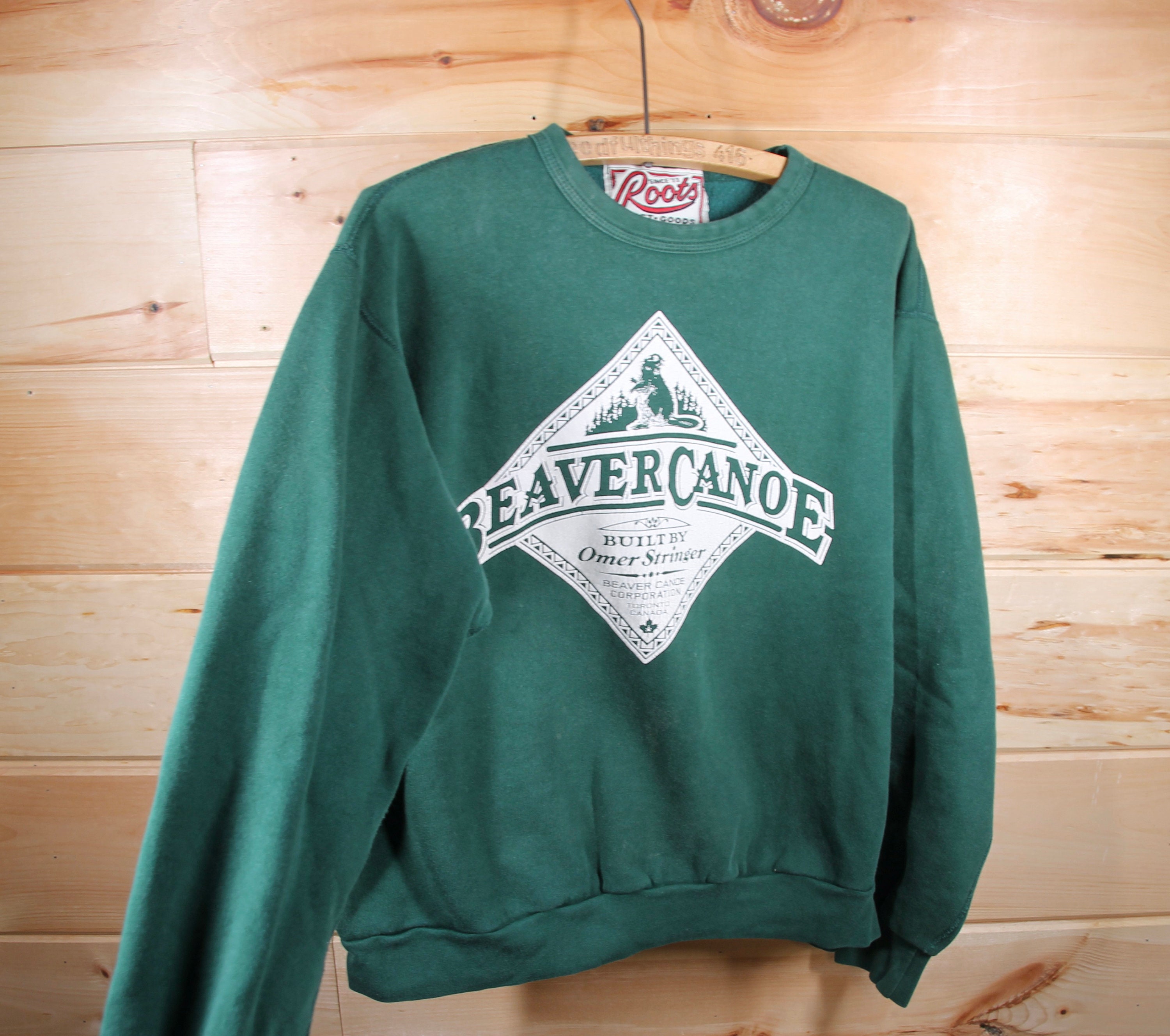 Vintage Beaver Canoe Algonquin Park Green Pullover Sweatshirt - Etsy