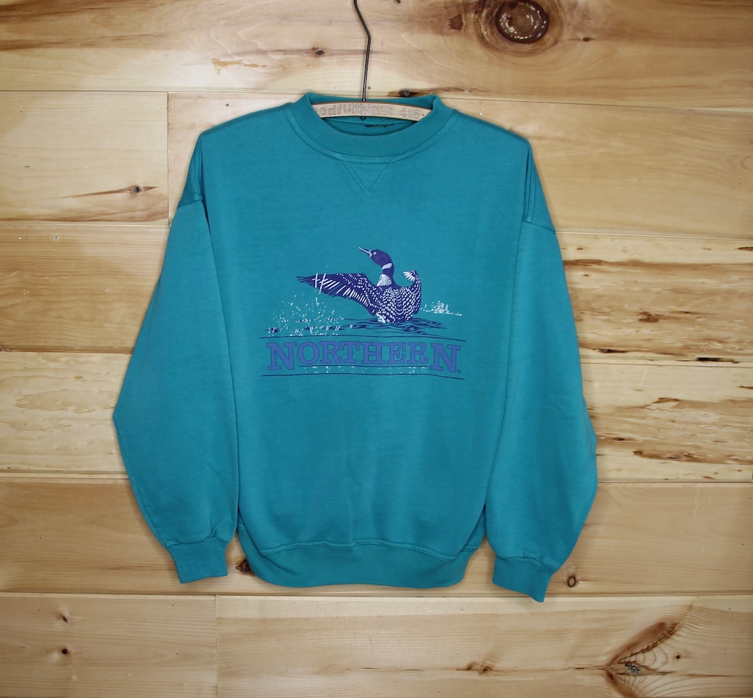 Vintage Northern Reflections Classic Loon Loons on Lake Green Cottage ...