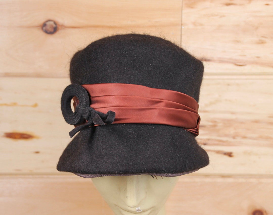 Vintage Women's Boutique Fashion Originals Brown Stylish Retro Hat With ...