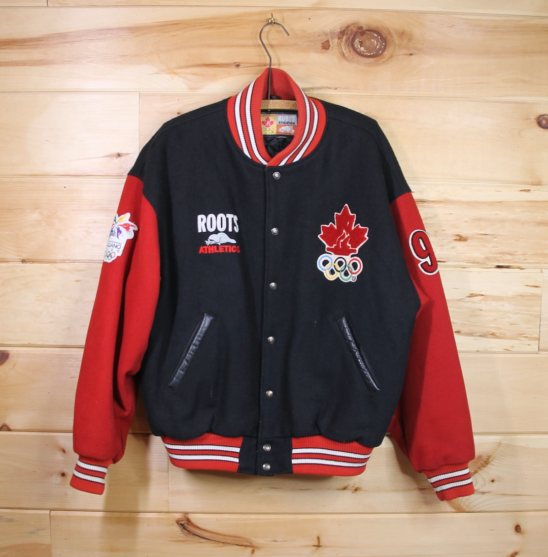 Vintage 1998 Roots Athletics Nagano Team Canada Olympics Wool Varsity ...